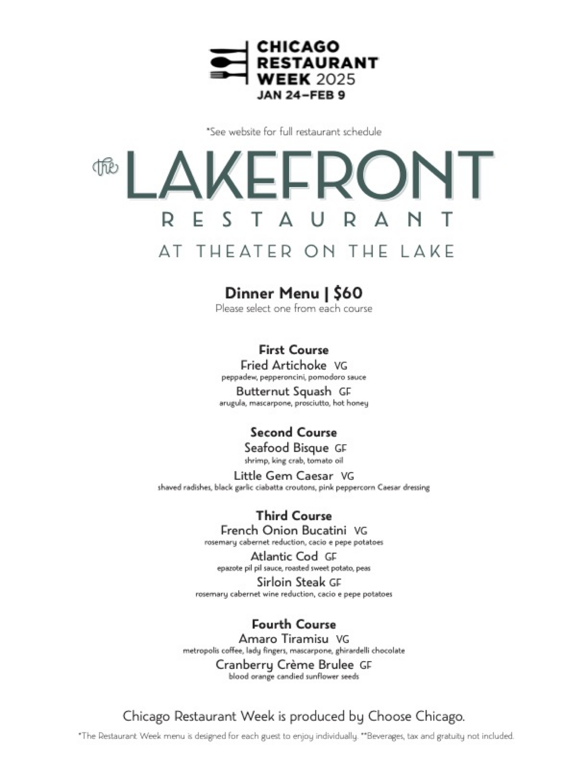 Lakefront Restaurant Menu | UMaine Alumni Association